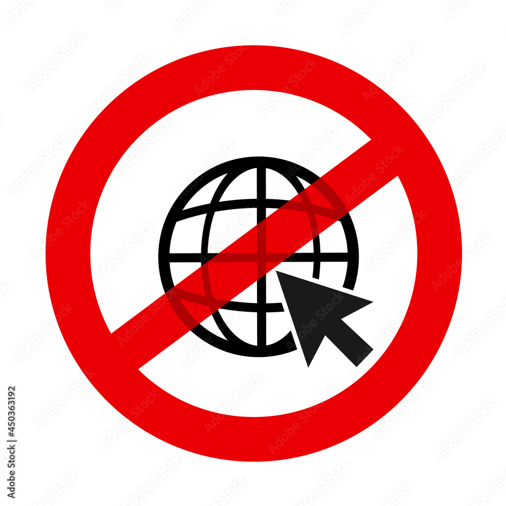 Icon, sign, symbol and pictogram of ban, forbid and prohibition of ...