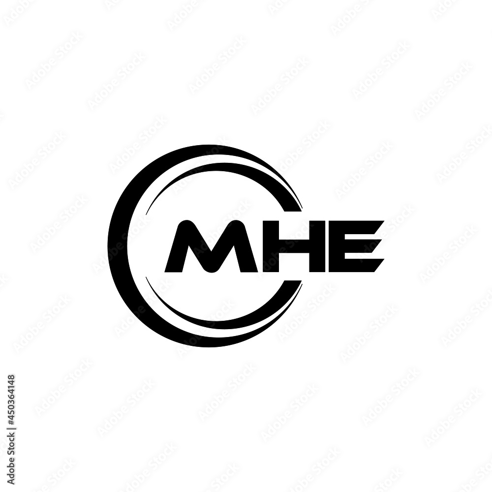 MHE letter logo design with white background in illustrator, vector ...