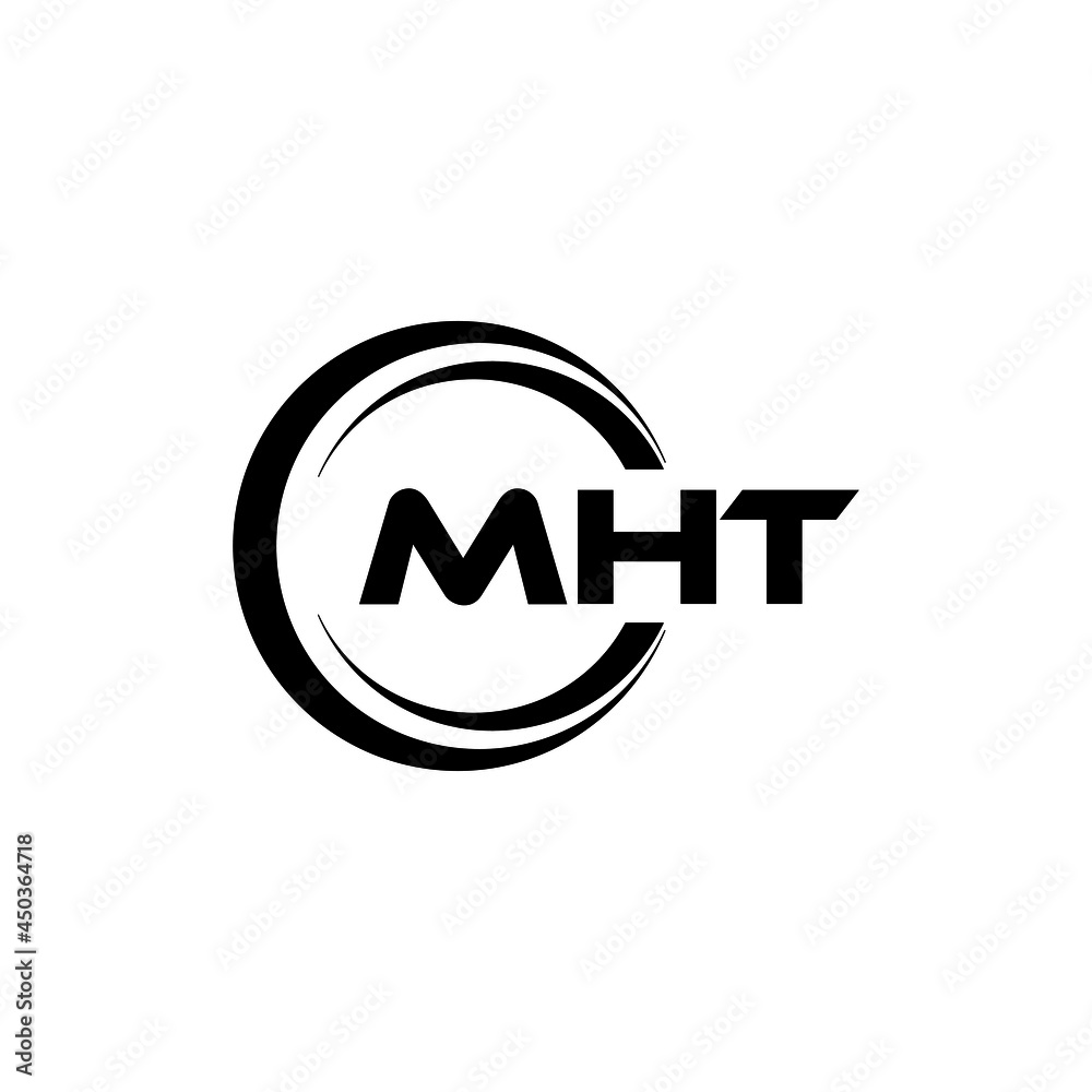 MHT letter logo design with white background in illustrator, vector ...