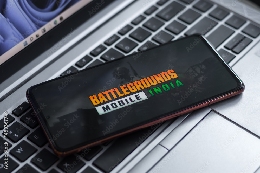 Assam, india - May 19, 2021 : BATTLEGROUNDS MOBILE INDIA logo on phone ...