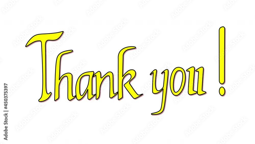 Thank you sign appear animation. Thanks and Thanksgiving day concept ...