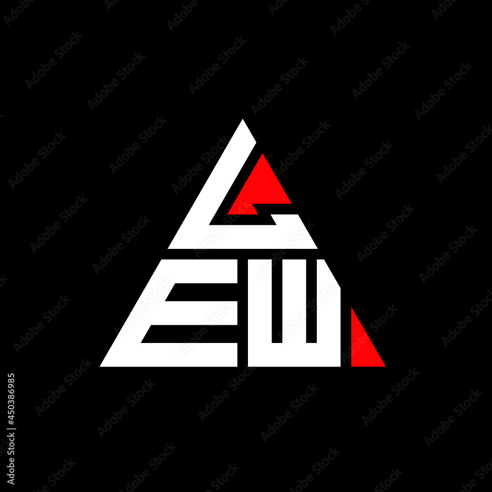 LEW triangle letter logo design with triangle shape. LEW triangle logo ...