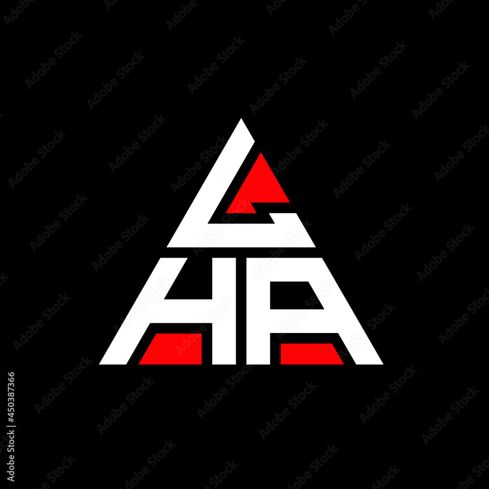 LHA triangle letter logo design with triangle shape. LHA triangle logo ...