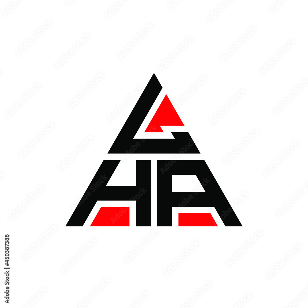 LHA triangle letter logo design with triangle shape. LHA triangle logo ...