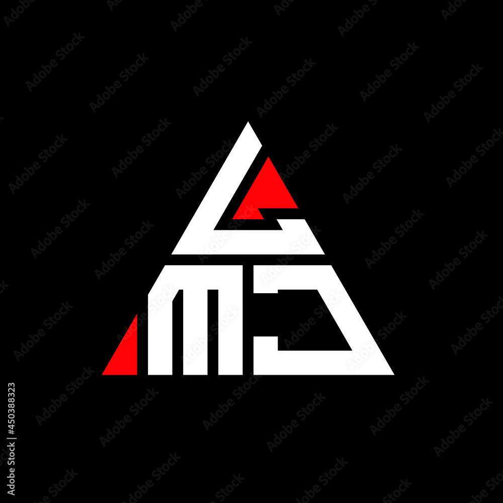 LMJ triangle letter logo design with triangle shape. LMJ triangle logo ...