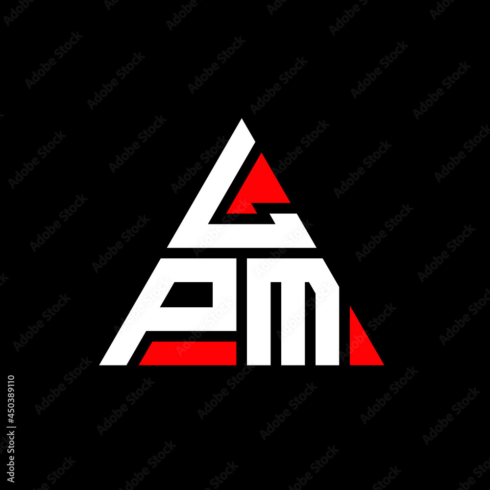 LPM triangle letter logo design with triangle shape. LPM triangle logo ...