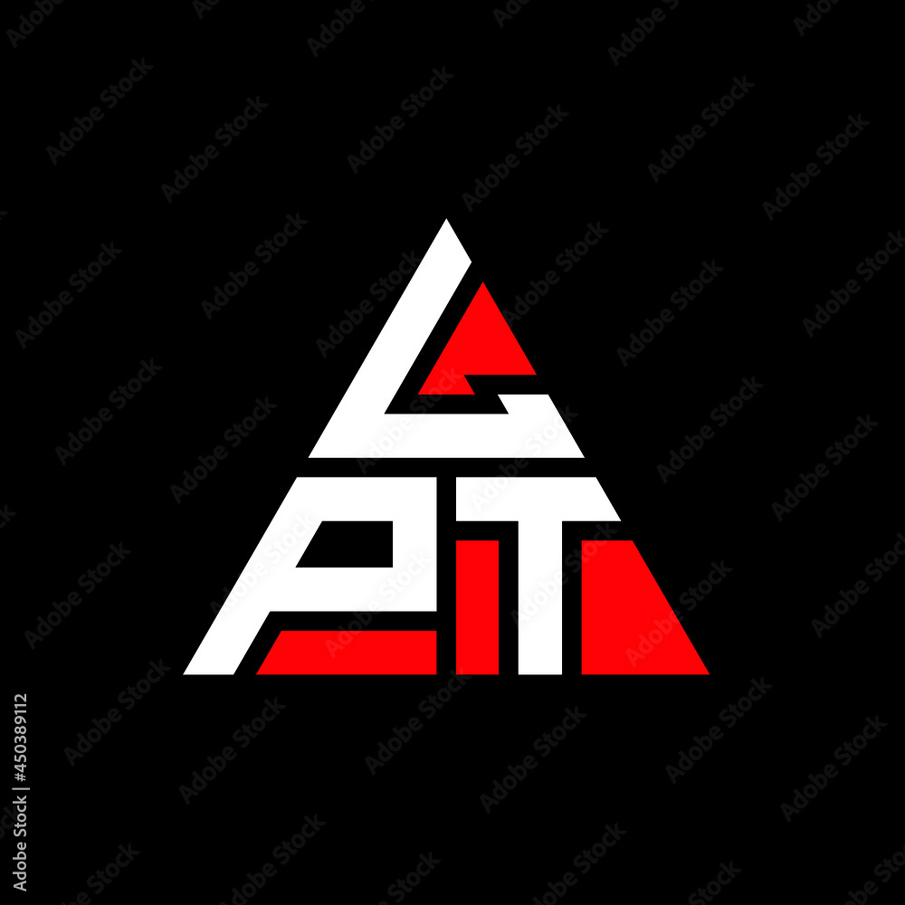 LPT triangle letter logo design with triangle shape. LPT triangle logo ...