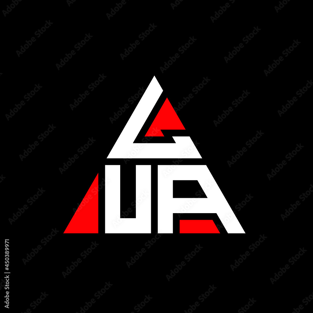 LUA triangle letter logo design with triangle shape. LUA triangle logo ...