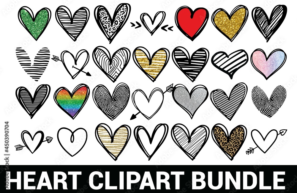 heart clipart bundle Stock Vector | Adobe Stock