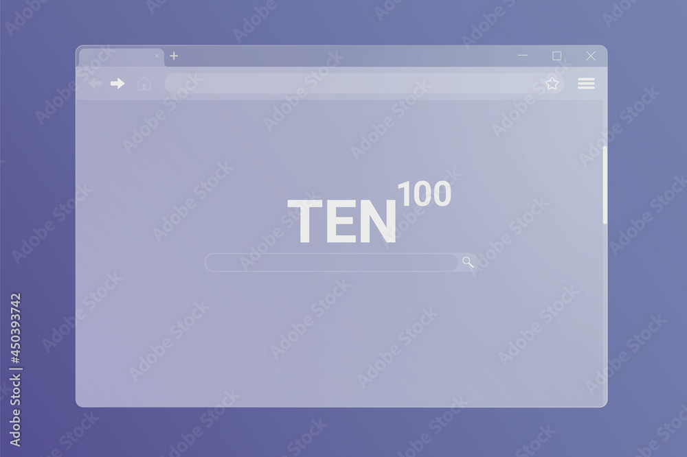 Internet browser window interface of translucent frosted glass. Ground ...