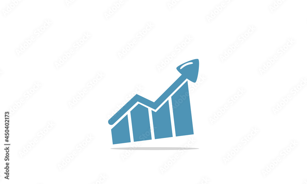 Statistics Arrow With a graph, Blue Arrow Increase, Arrow statistics up ...
