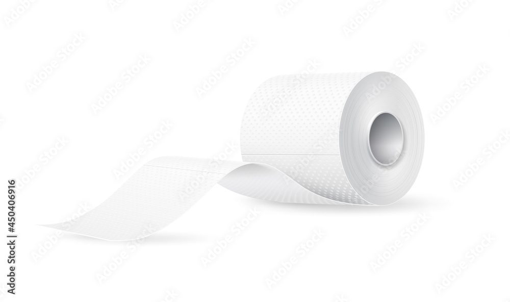 Vector realistic toilet paper roll white blank Stock Vector | Adobe Stock