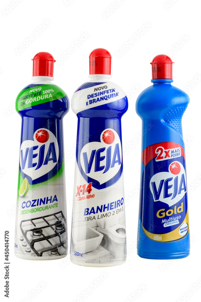 SÃO PAULO, BRAZIL - JULY 10, 2021 THREE PACKAGES OF GENERAL PURPOSE ...