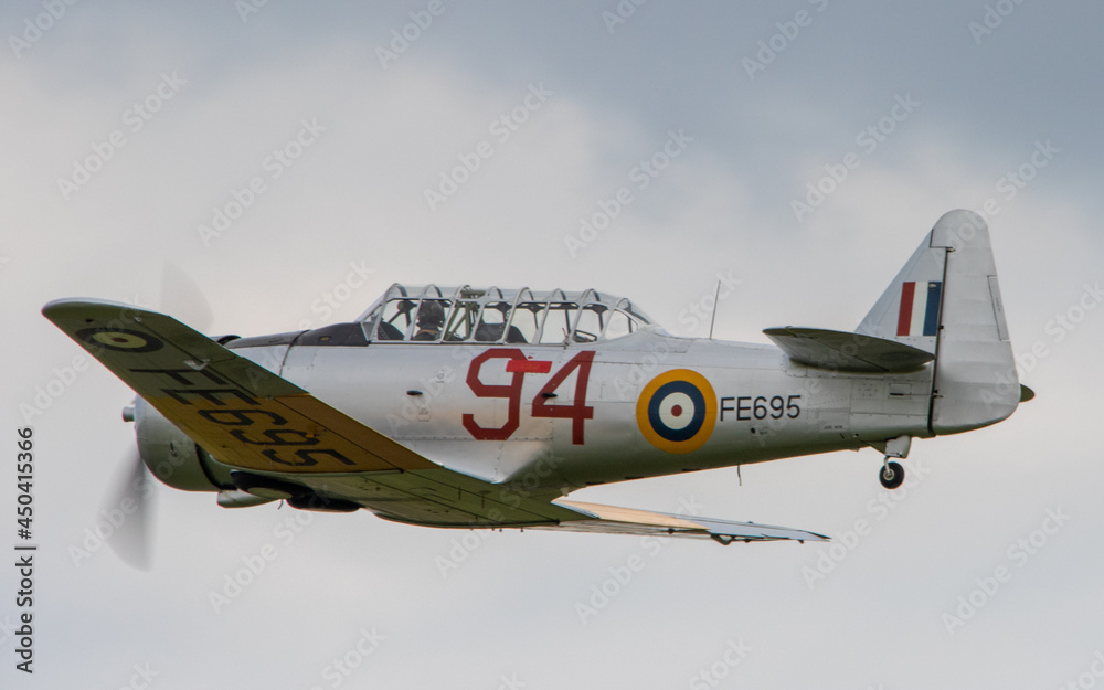 World War Two trainer aircraft. North American Harvard in Portuguese ...