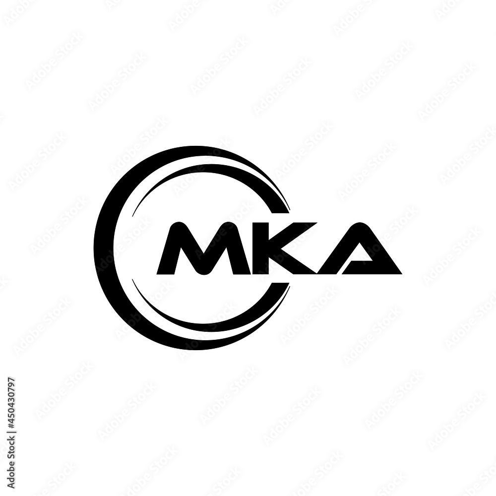 MKA letter logo design with white background in illustrator, vector ...