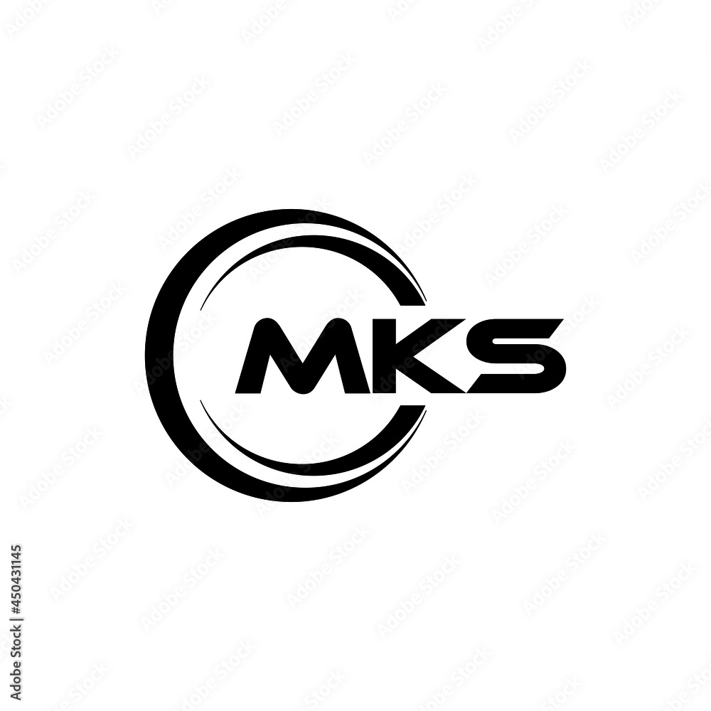 MKS letter logo design with white background in illustrator, vector ...