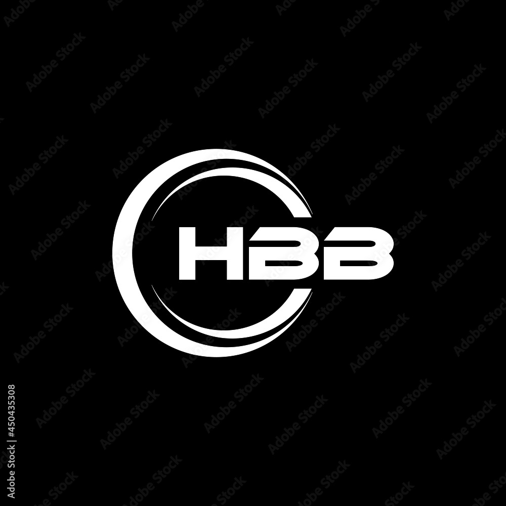 HBB letter logo design with black background in illustrator, vector ...