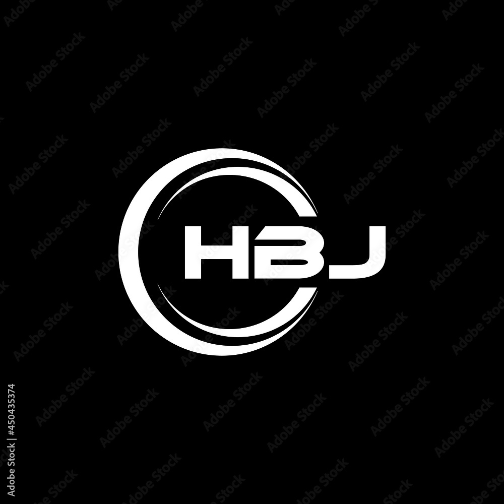 HBJ letter logo design with black background in illustrator, vector ...