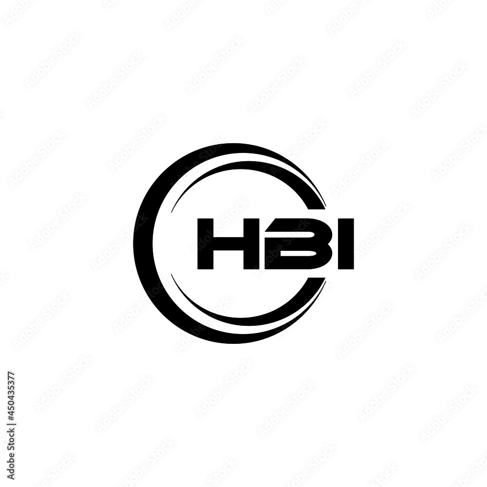 HBI letter logo design with white background in illustrator, vector ...