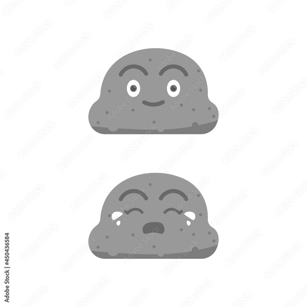 stone character illustration. illustration of a rock that is crying and ...