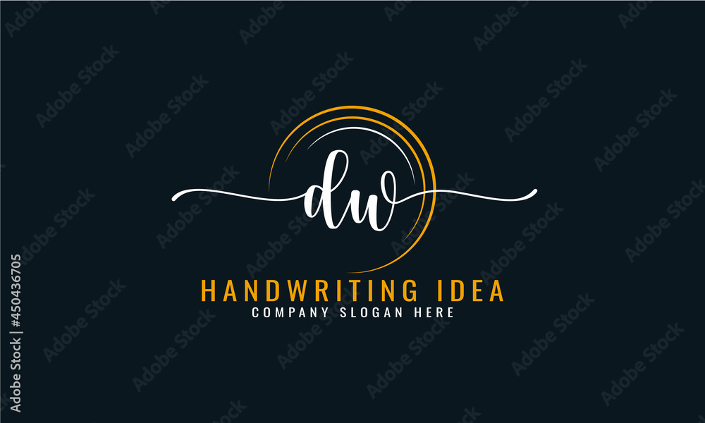 Initial D W letter handwriting logo Design Stock Vector | Adobe Stock