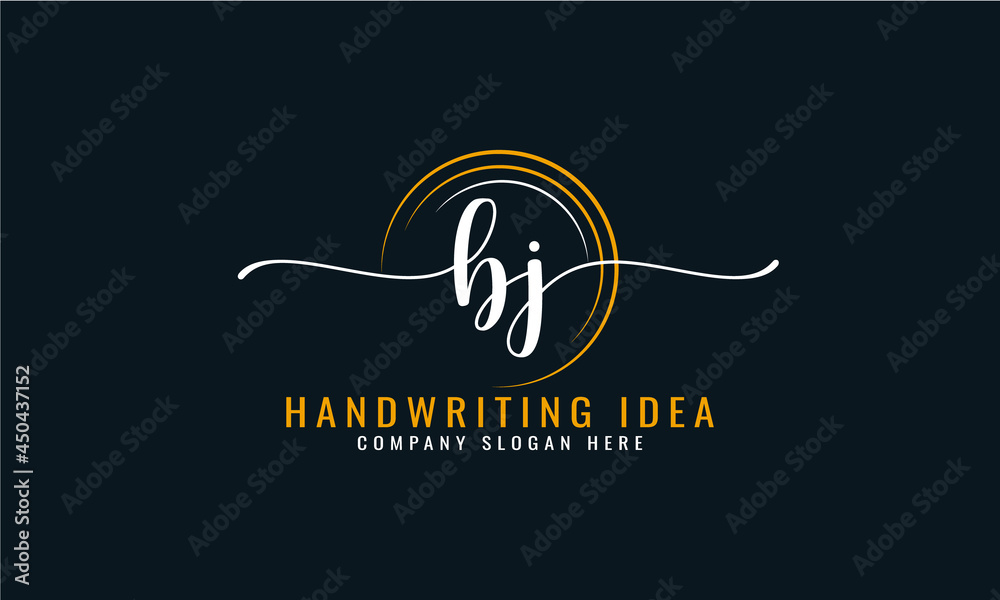 Initial B J letter handwriting logo Design Stock Vector | Adobe Stock