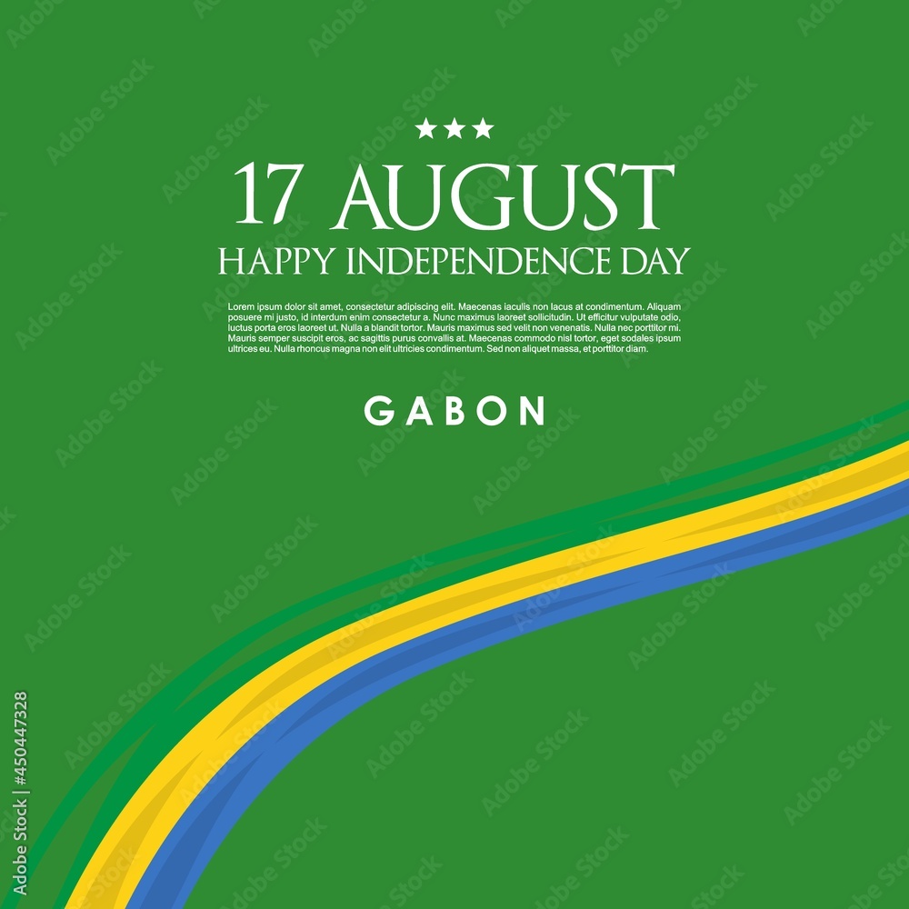 vector illustration of 17th August Gabon Happy Independence Day. Web ...