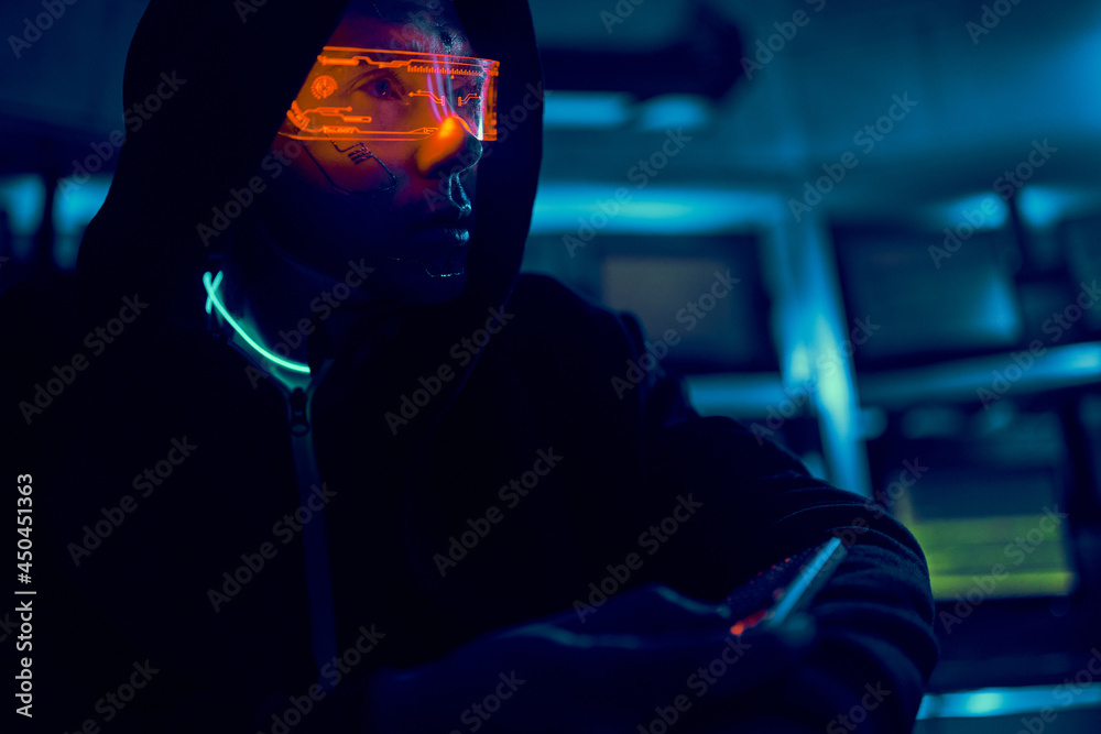 Cyber hacker breaks into databases to obtain information using a ...