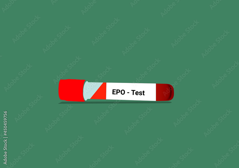 Blood samples for the EPO test in the test tube vector with a dark ...