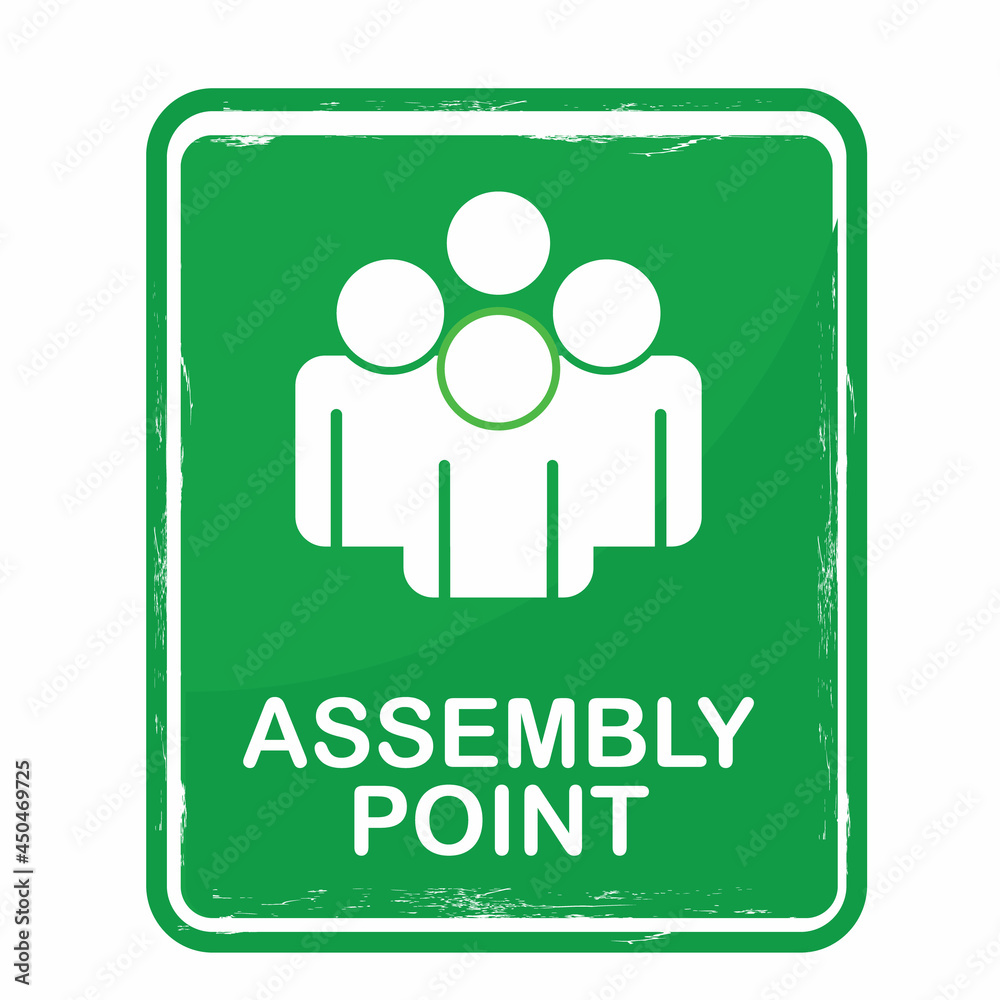 Assembly Point, sign and label vector Stock Vector | Adobe Stock