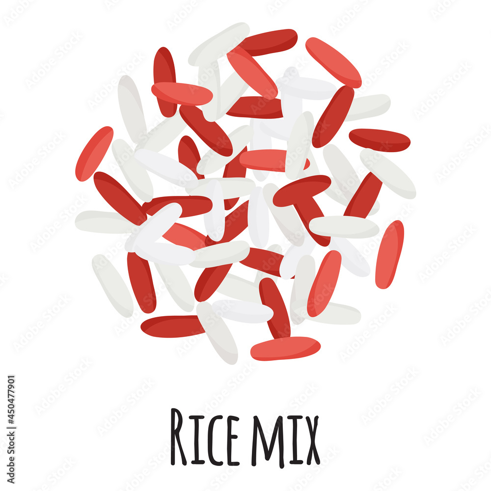 Whire and red rice mix for template farmer market design, label and ...