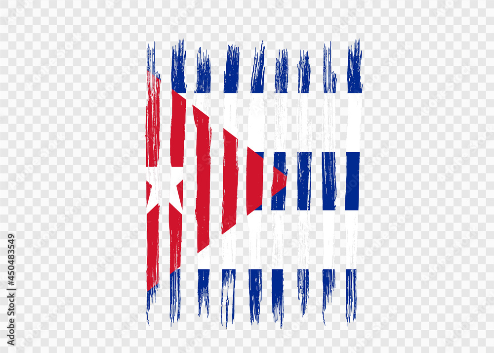 Cuba flag with brush paint textured isolated on png or transparent ...