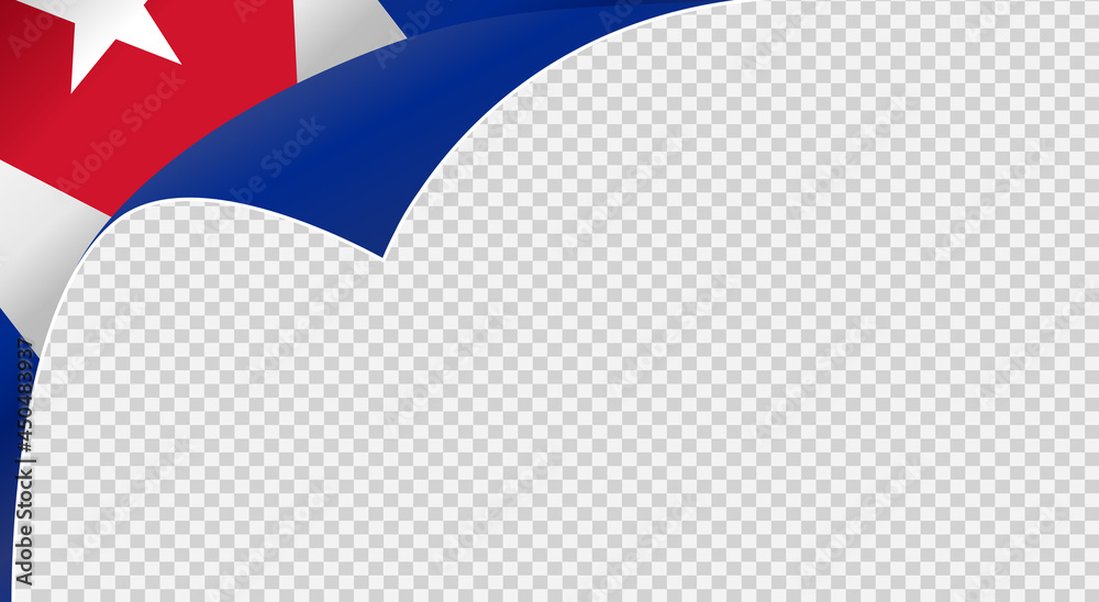 Curled corner Cuba flag isolated on png or transparent background ...