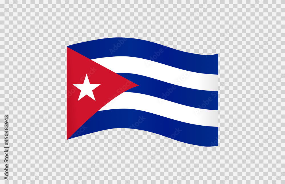 Waving flag of Cuba isolated on png or transparent background,Symbol of ...