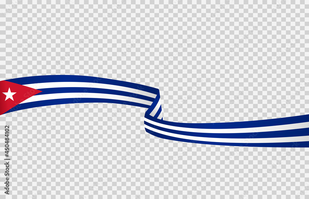 Waving flag of Cuba isolated on png or transparent background,Symbol of ...