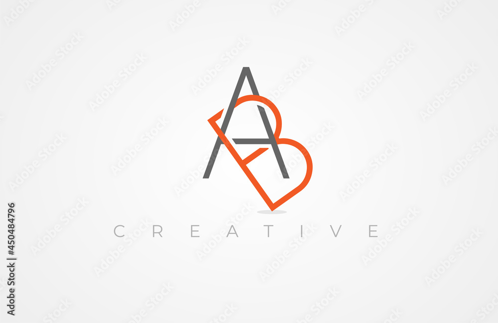 initial A and B logo, letter A B interlock each other, usable for ...