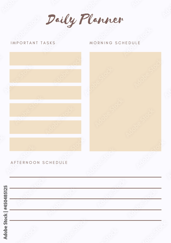 Day Planner. Modern planner template. planner and to do list. Stock ...