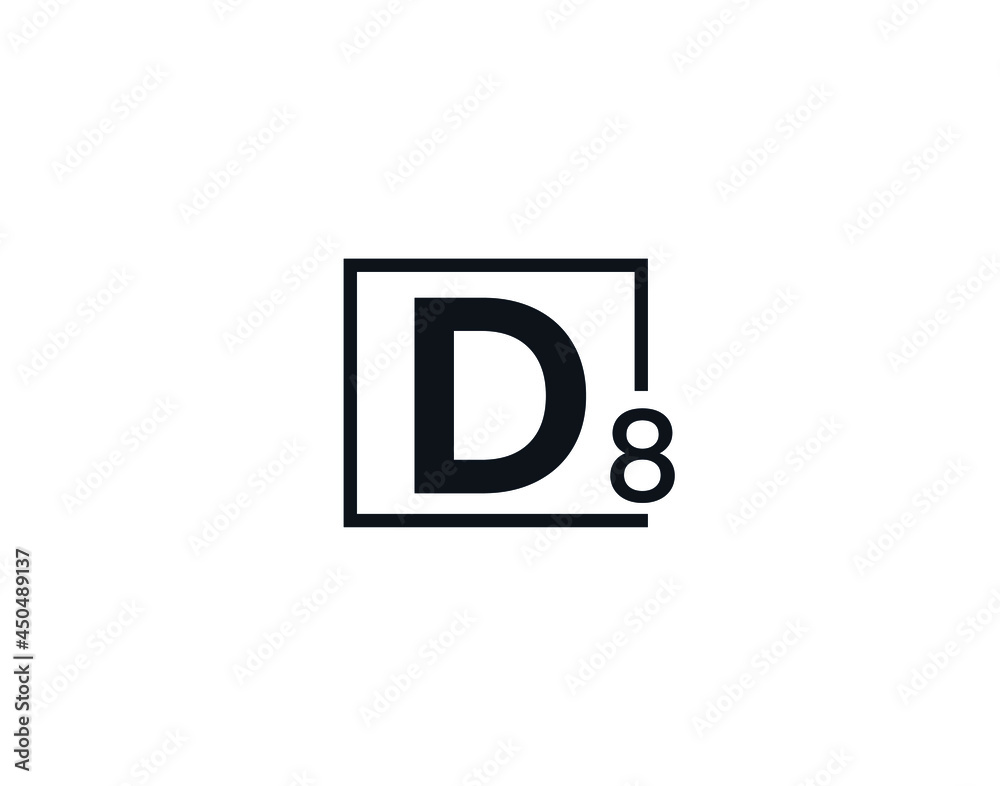 D8, 8D Initial letter logo Stock Vector | Adobe Stock