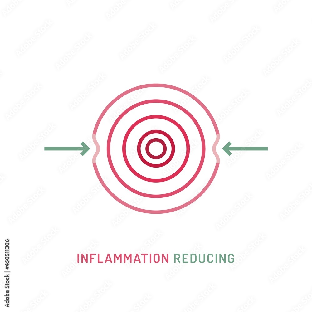 Inflammation reducing sign. Editable vector illustration in otline ...