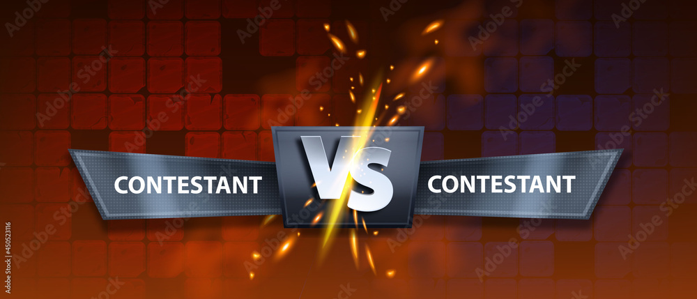 VS fight game background, vector versus battle banner, eSport ...
