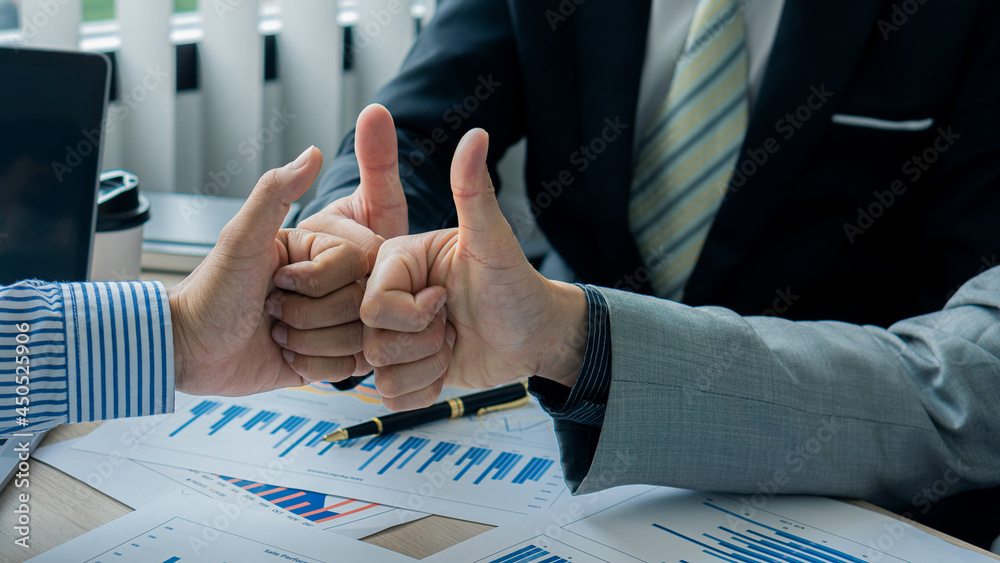 Business groups clashed between each other's fists. Confrontation ...