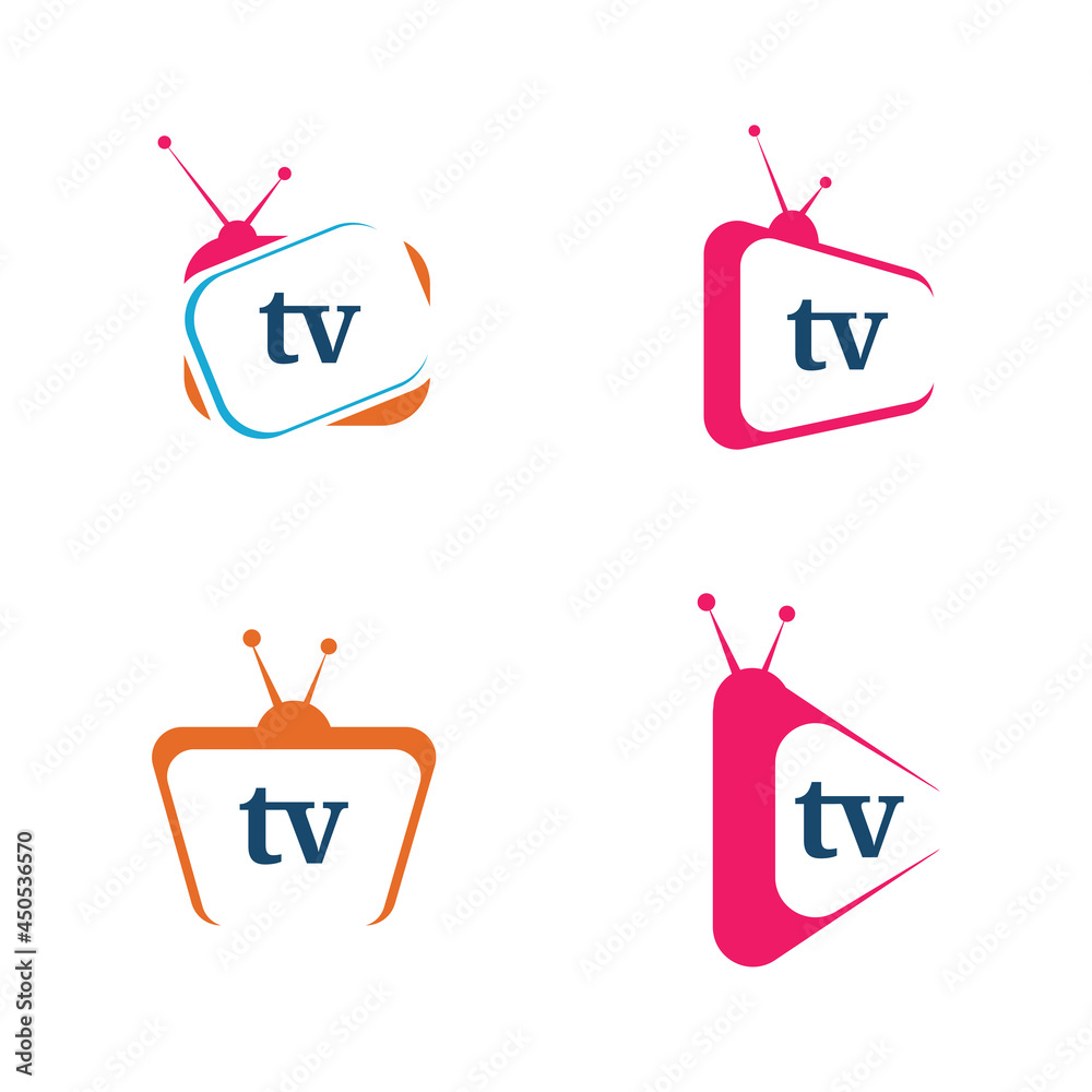 Set of modern television logo icon design idea for company, website ...