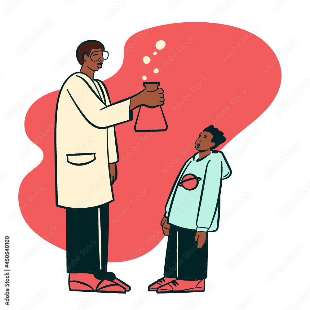 black Scientist Stock Vector | Adobe Stock