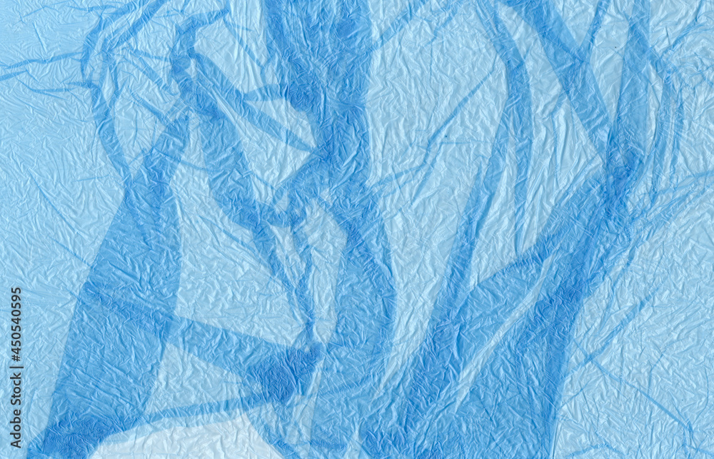 Plastic bag texture. Blue garbage polyethylene bag surface. Used ...