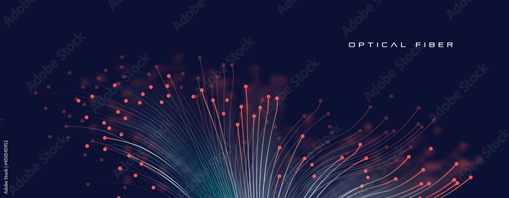 Fiber optics, data transformation vector background. big data ...