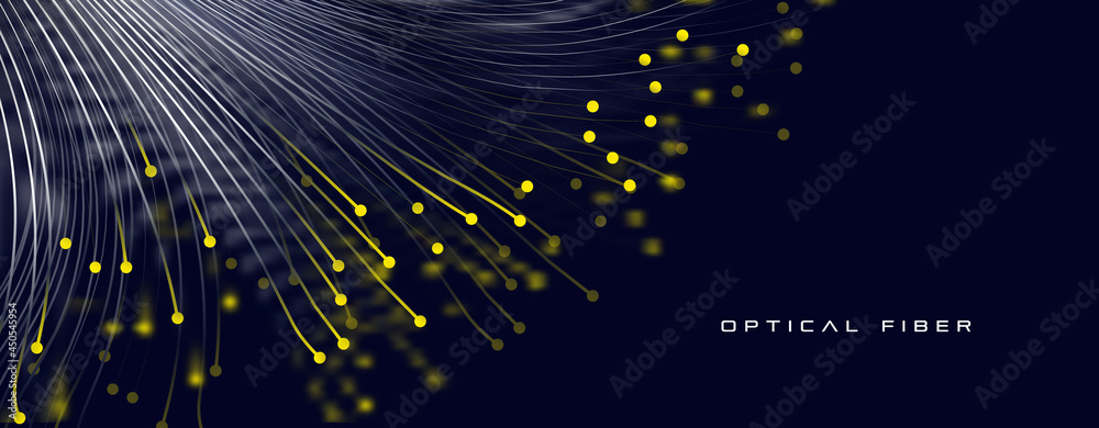 Fiber optics, data transformation vector background. big data ...