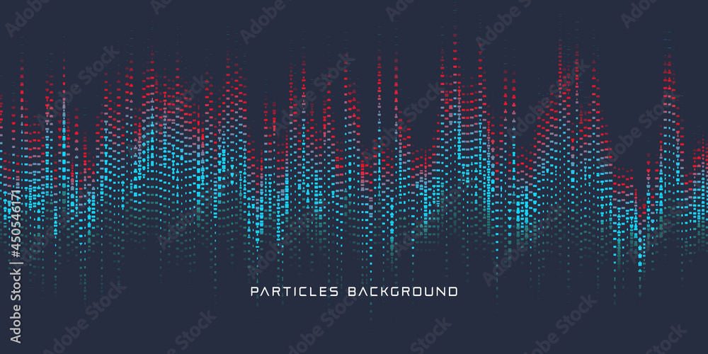 Abstract particle 3d background element, hi-tech and big data ...