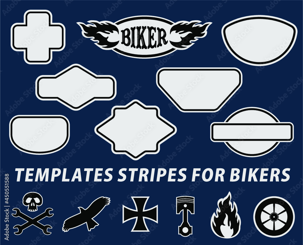 Patch templates for military and bikers Stock Vector | Adobe Stock