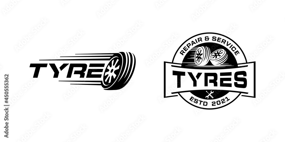 Automotive tyre, tires logo design inspiration template Stock Vector ...
