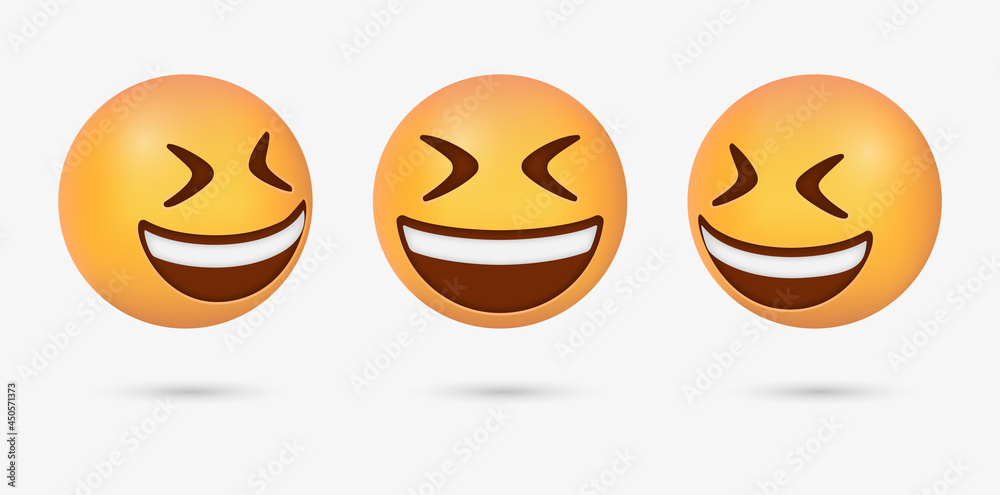 3d Grinning Face with Squinting Eyes emoji, Smiling Face with Open ...